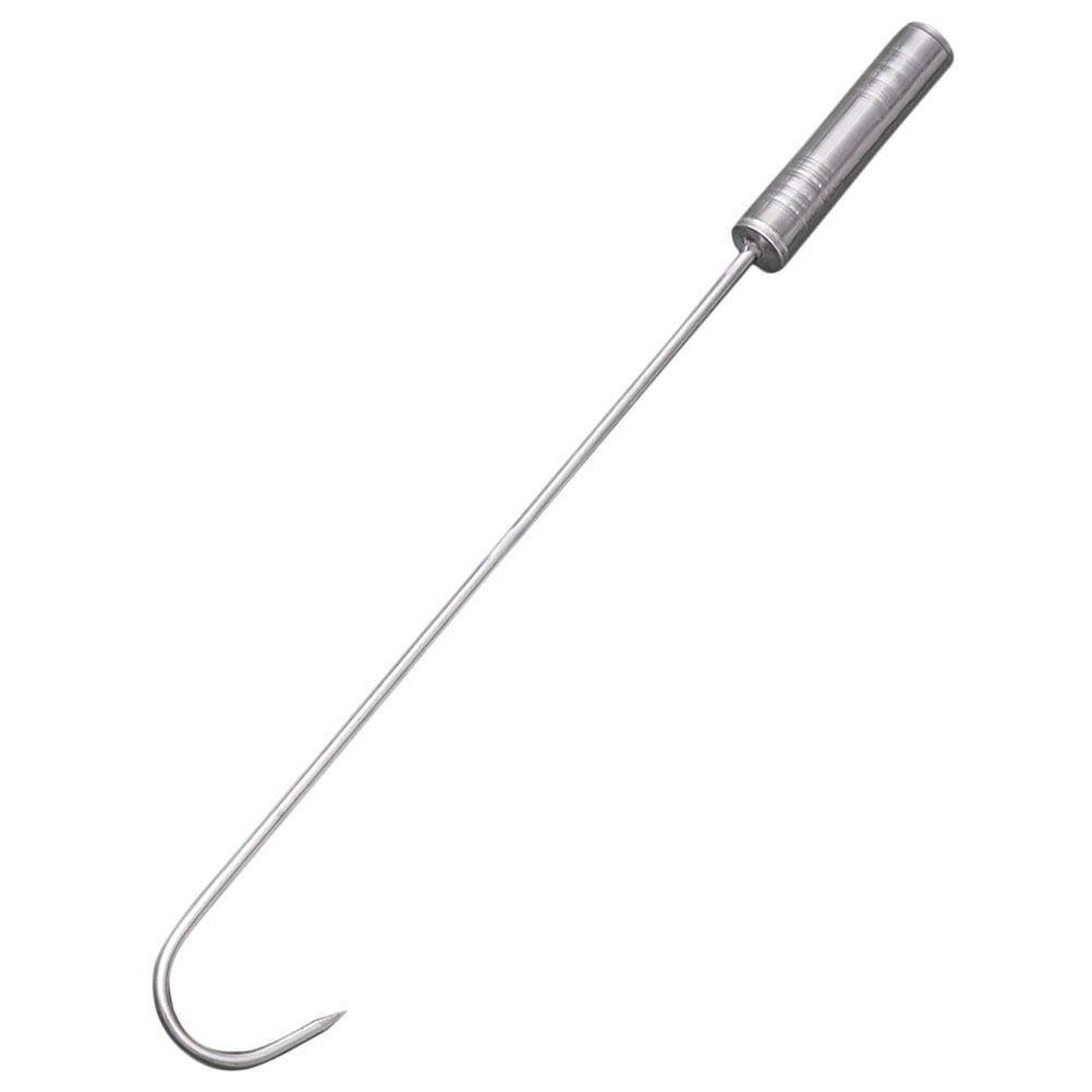 HAMPPLIES 1Piece Stainless Steel Meat Hook Flipper Long Handle Single ...