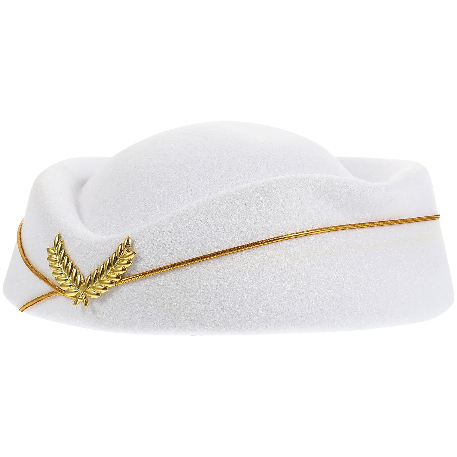 HAMPPLIES 1Set Beige Wool Stewardess Hat for Cosplay and Costume ...