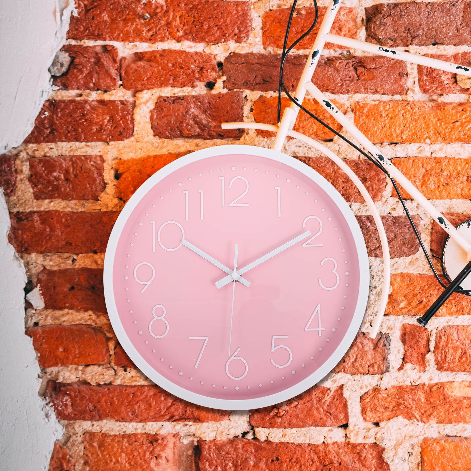 HAMPPLIES 1Set Classroom Clock Pink Round Silent Timekeeping For ...