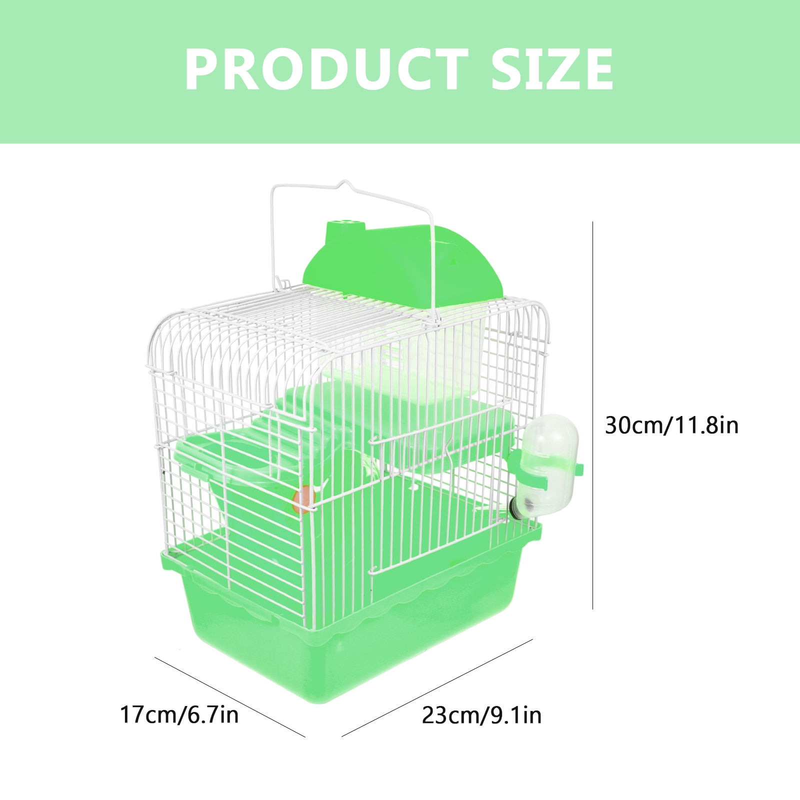 HAMPPLIES Small Animal Cage Green Plastic 1Pack 9.1x6.7x11.8in ...