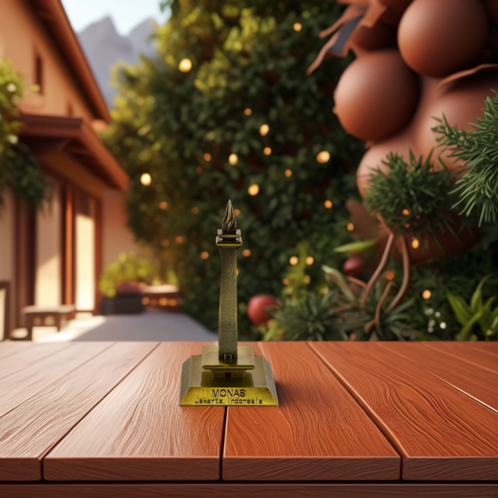 HAMPPLIES 1Set Golden Indonesian Tower Statue World Trade Center Zinc ...