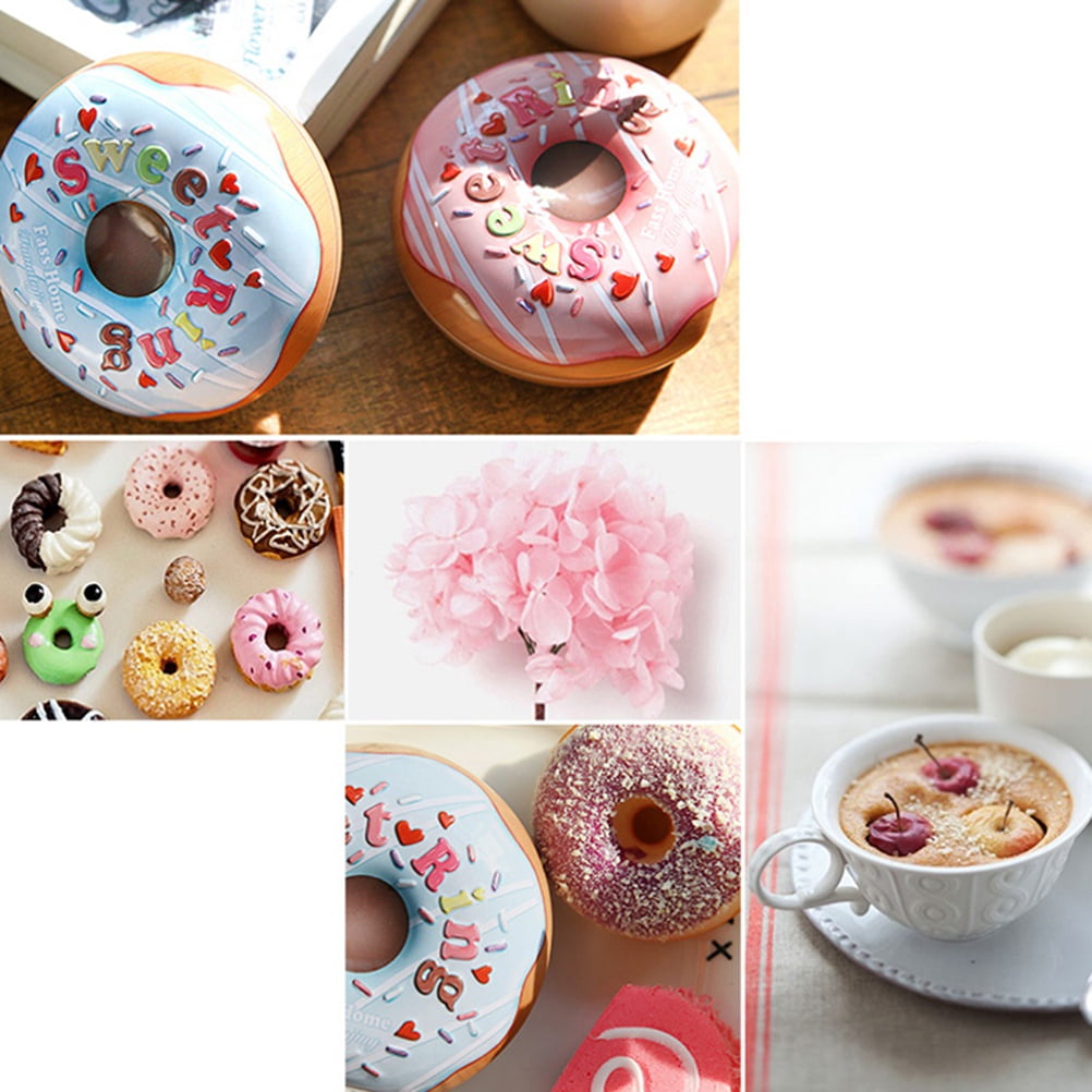 HAMPPLIES 1Set Pink Donut Shaped Tinplate Biscuit Storage Containers ...