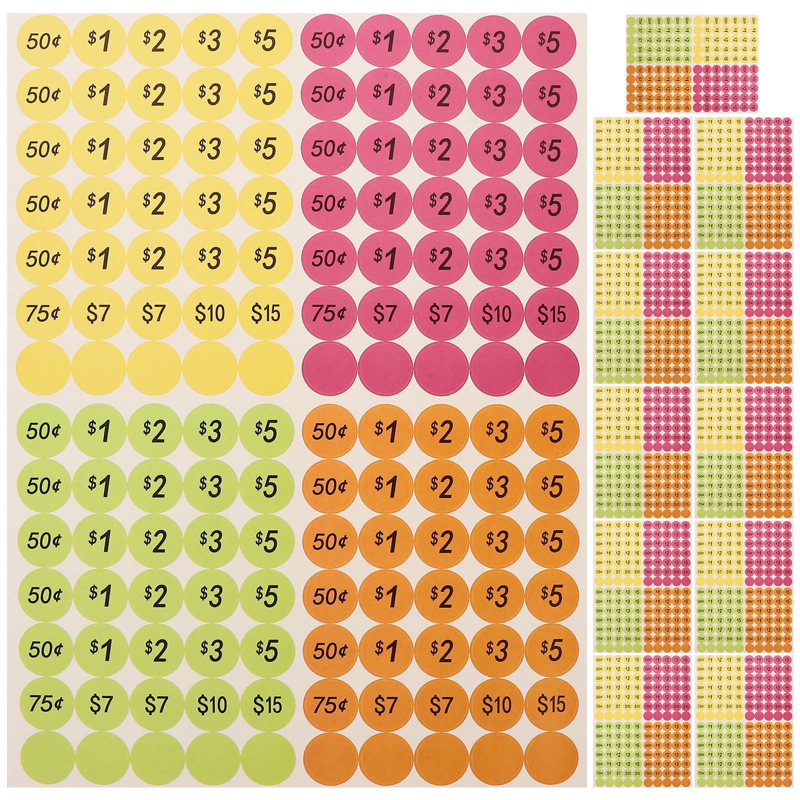 HAMPPLIES 20 Sheets Small Pricing Stickers Price Tag Stickers for ...