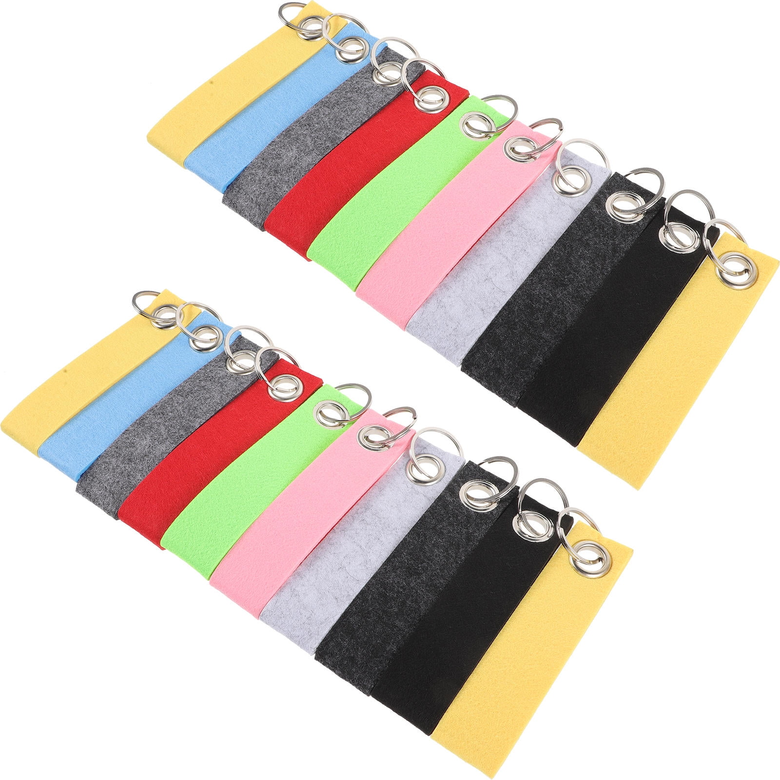 HAMPPLIES 20Pack Felt Keychains Assorted Color Blank Felt Keychains for ...