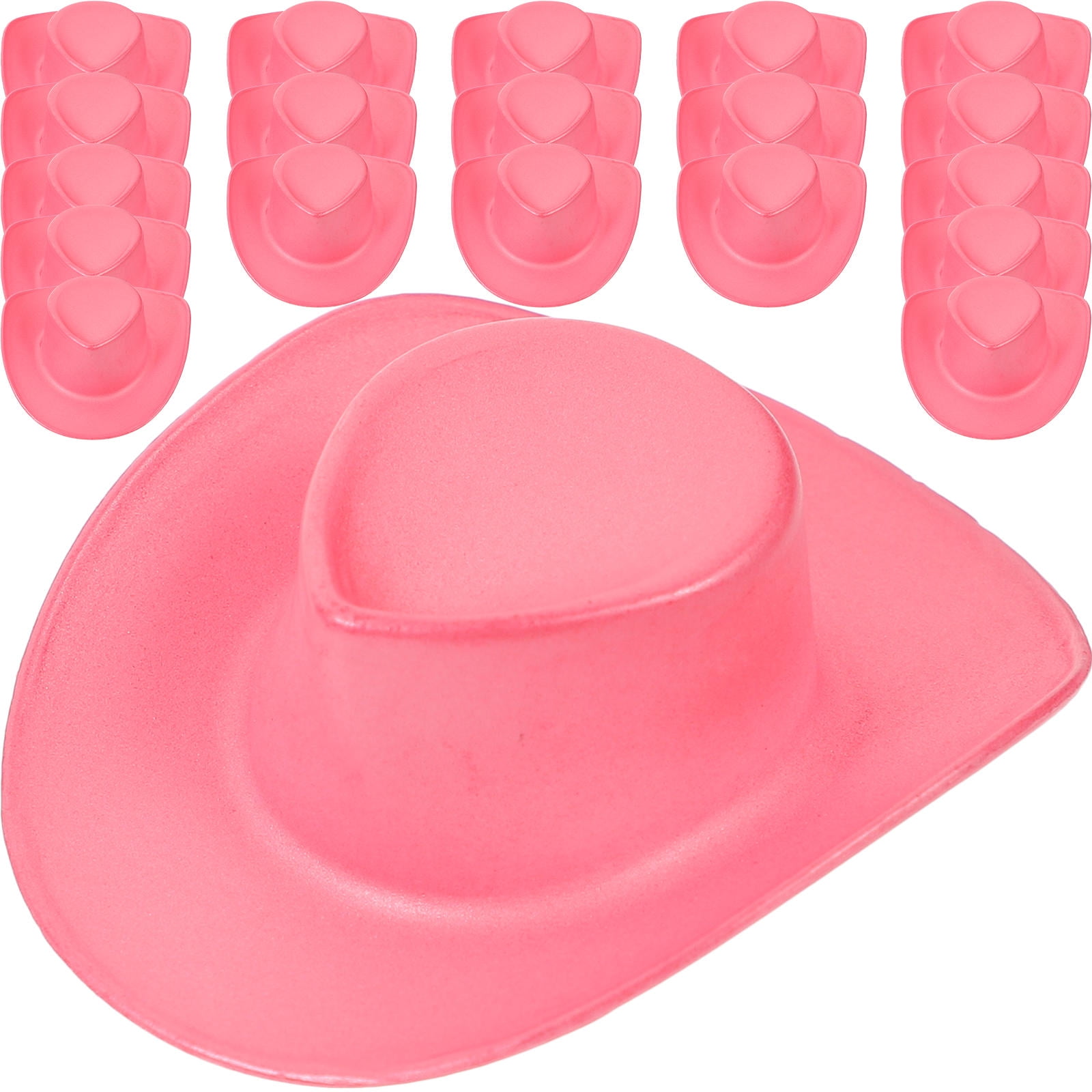 HAMPPLIES Tiny Cowboy Hats Pink Plastic 20Set 2.16X1.77X0.59in For Doll ...