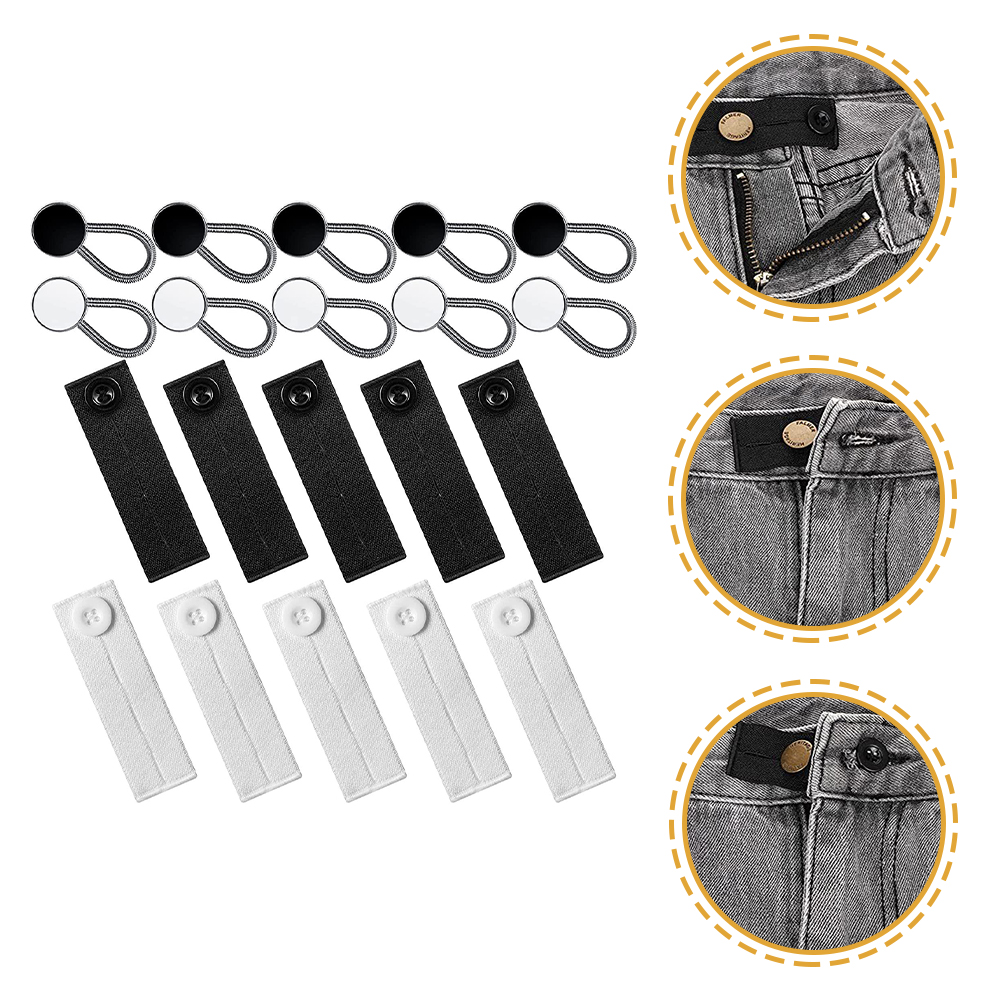 HAMPPLIES 20Pcs Jean Button Extender Elastic Button Extender Pants ...