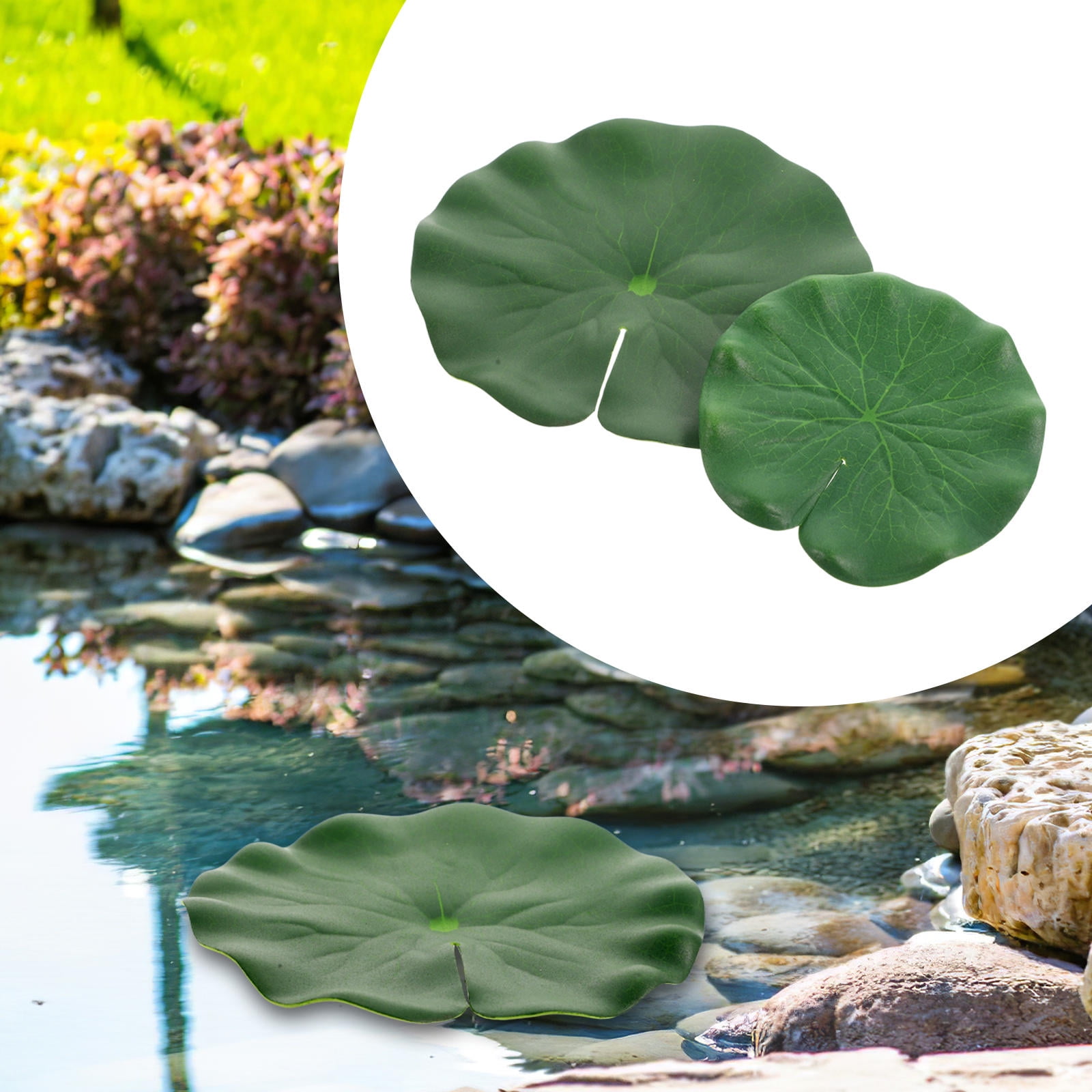 HAMPPLIES 20Pcs Realistic Floating Lotus Leaves for Garden and Stage ...