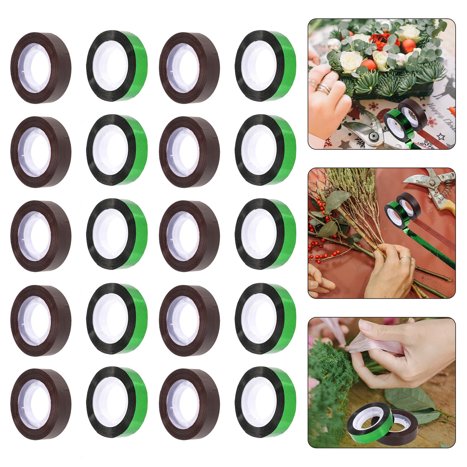HAMPPLIES 20Pcs Self-Adhesive Floral Tapes Deep Brown for Wedding ...