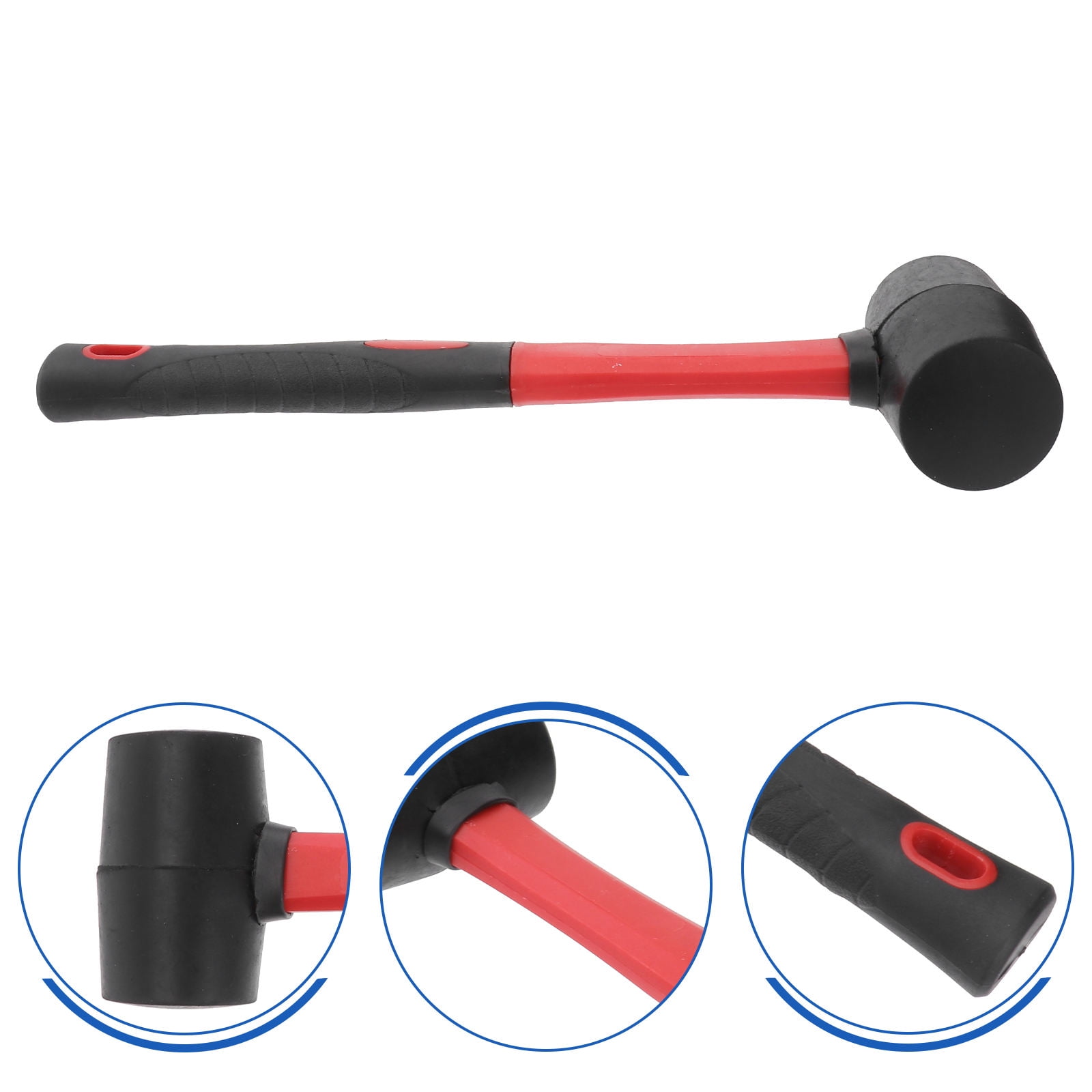 HAMPPLIES Fiber Handle Rubber Mallet Hammer 1Pack - Walmart.com