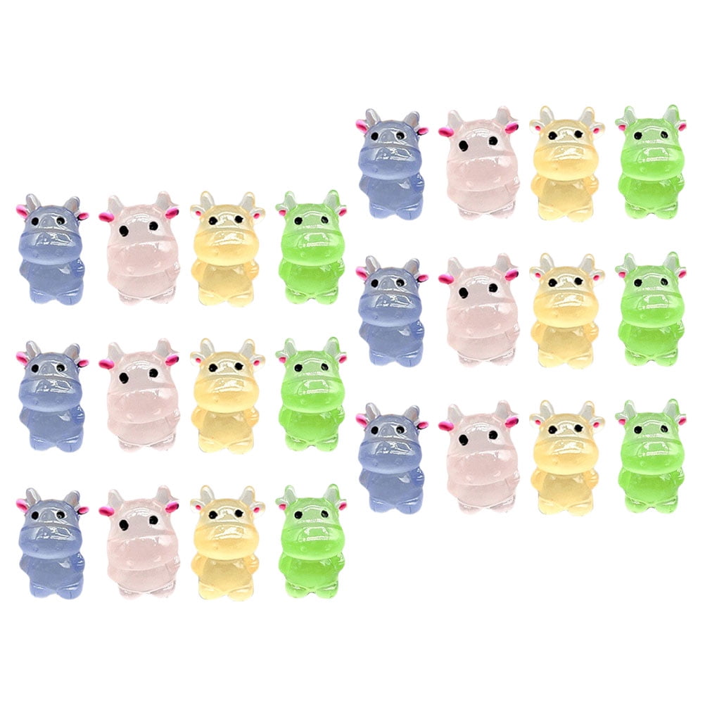 HAMPPLIES 24Pcs Mini Cow Model Decor Resin Farm Animal Figurines for ...