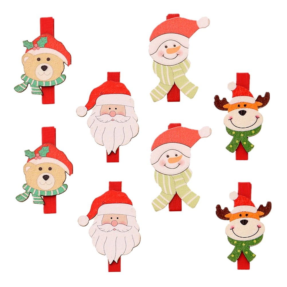 HAMPPLIES 24Pcs Note Clips Styling Clips Assorted Color Wood And ...