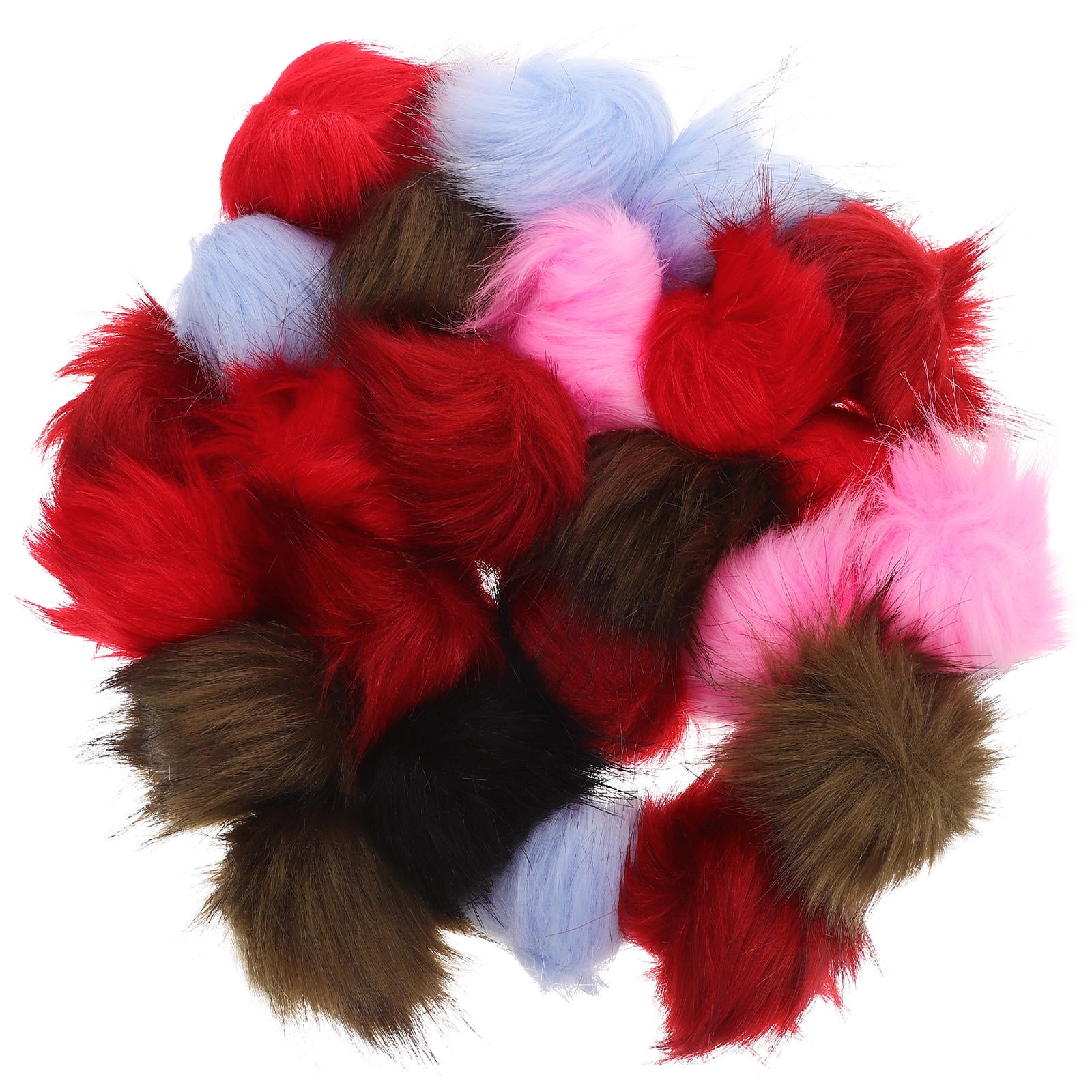HAMPPLIES 24Pcs Simulation Fur Balls Assorted Color 3.1x3.1in Fluffy ...