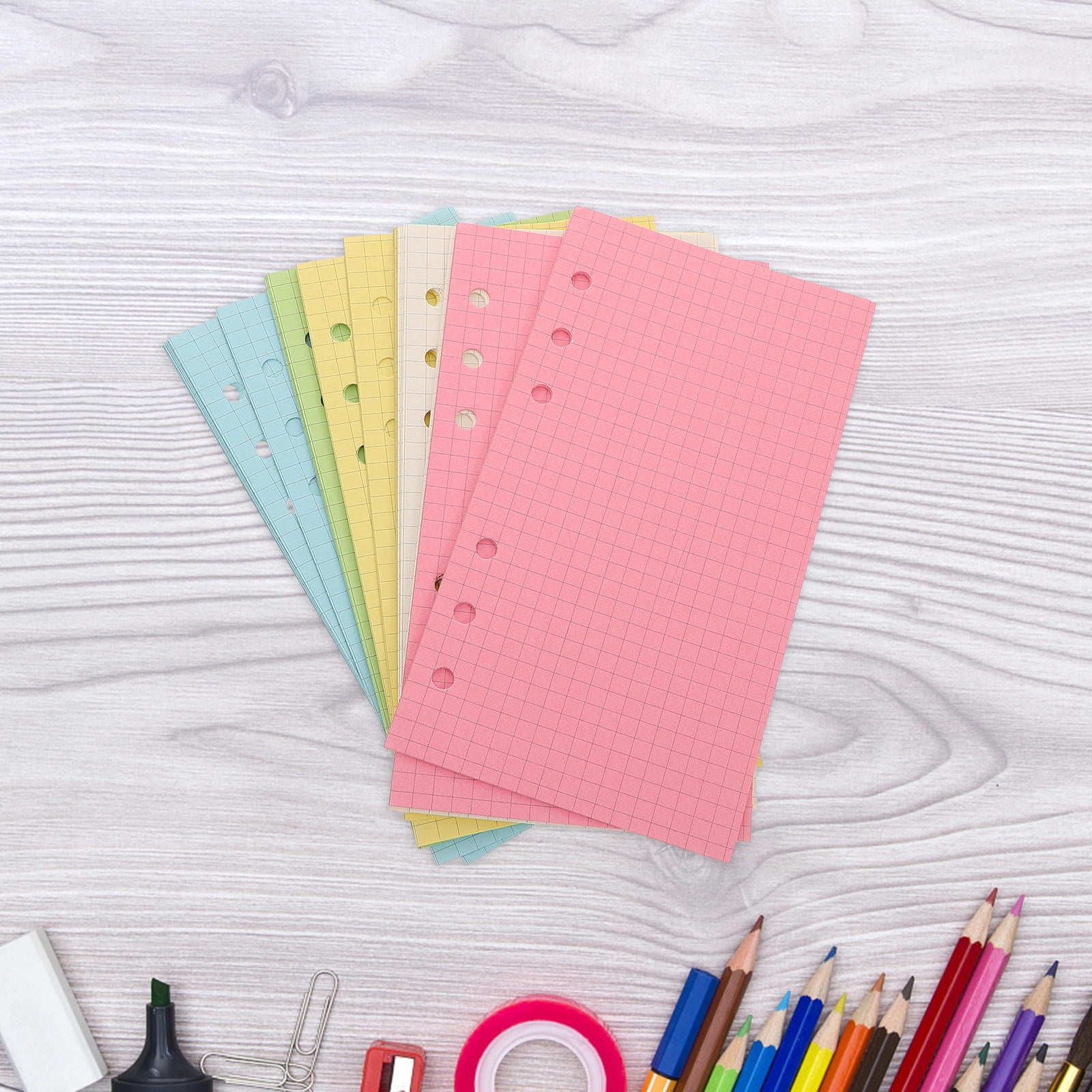 HAMPPLIES 250pcs Blank Refills Paper Binder Planner Inserts Assorted ...