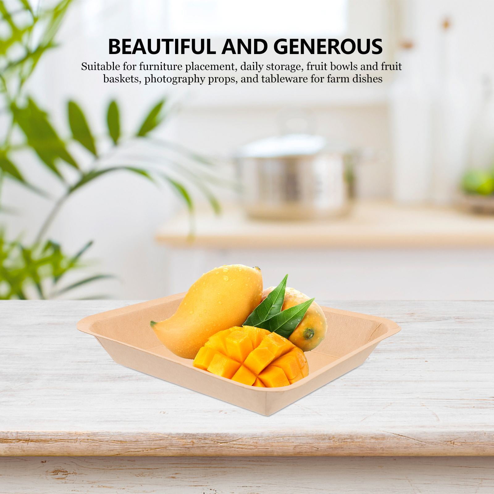 HAMPPLIES Kraft Paper Food Trays Chocolate 25Pcs 6.7X5.9X1.2In ...