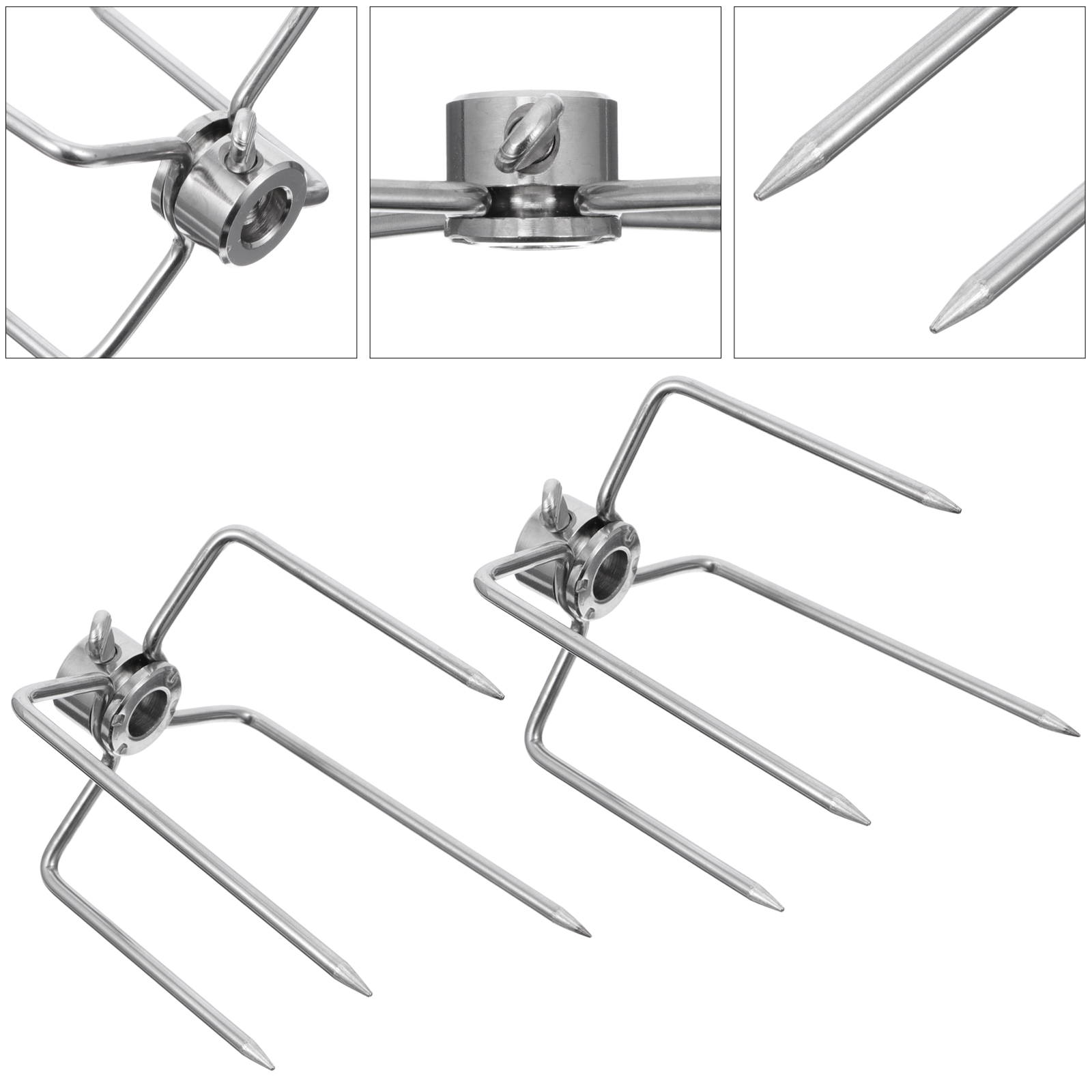 HAMPPLIES 2Pack Barbecue Skewer for Husband Tapered Prongs Thumb Screw ...