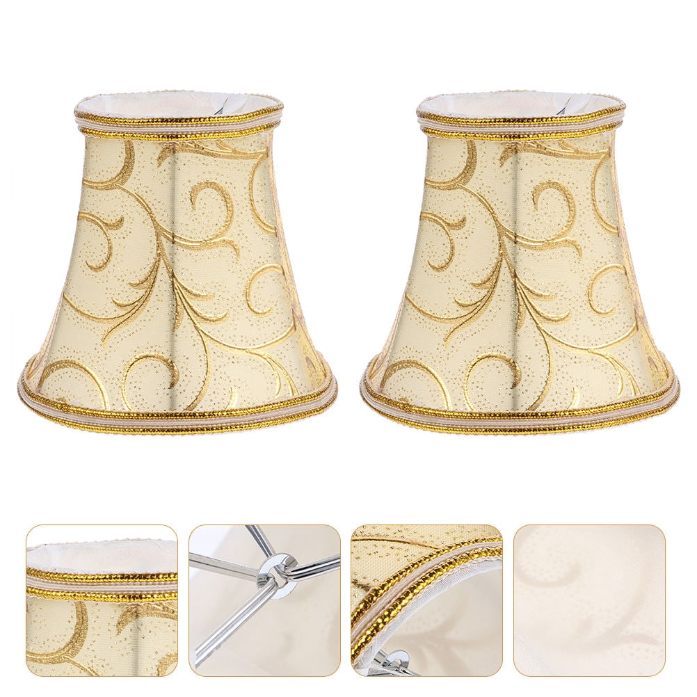 HAMPPLIES Flared Fabric Lampshade Golden 2Pcs 5.1x5.1x4.7in - Walmart.com