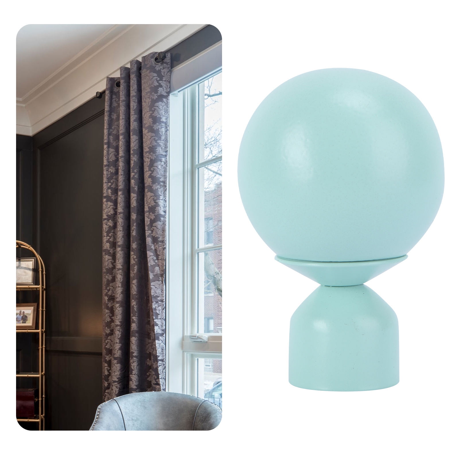 HAMPPLIES 2Pack Iron Curtain Rod Ends for Curtain Rod Cap End 7x6cm ...