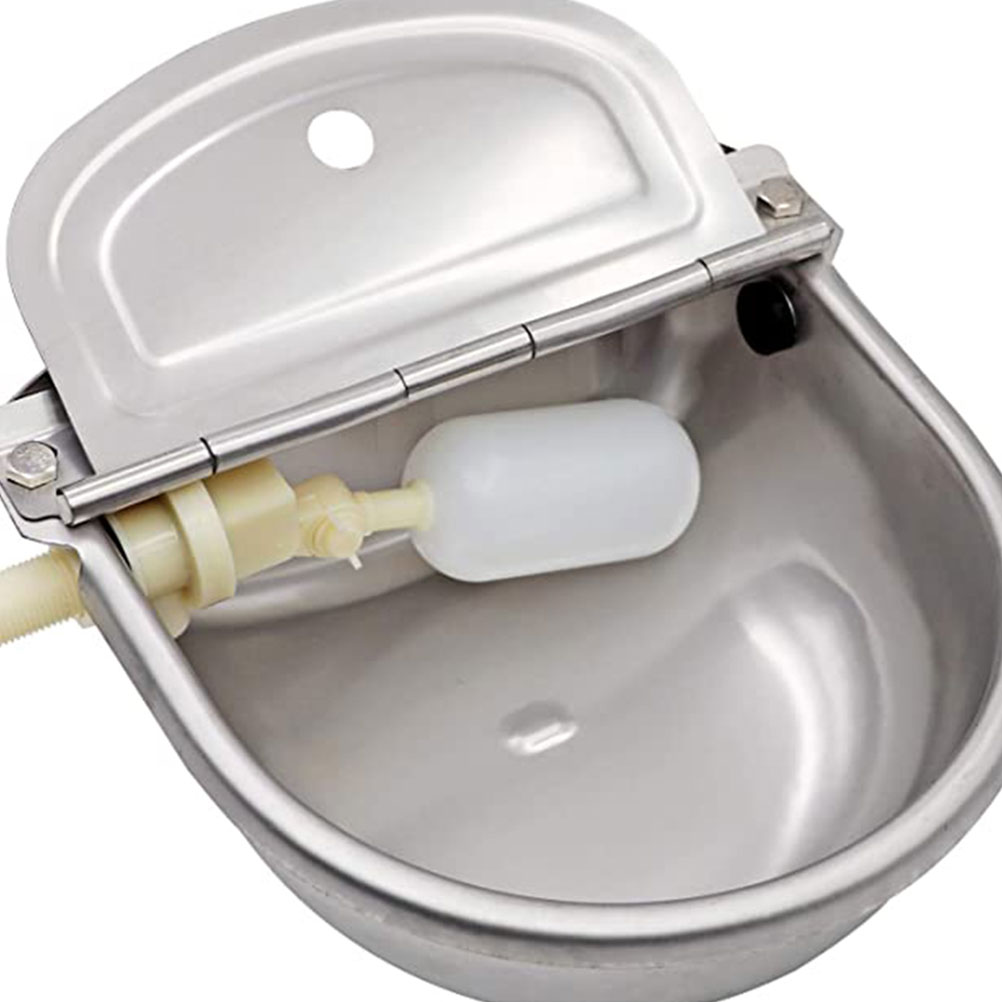 HAMPPLIES 2Pcs Automatic Animal Drinking Water Bowl Beige Plastic Float ...