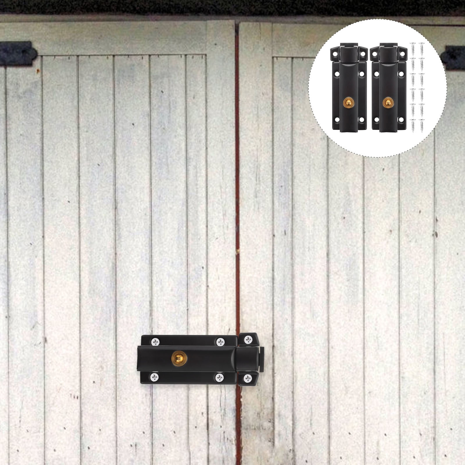 HAMPPLIES 2Pcs Black Stainless Steel Spring Pin Latch for Doors ...