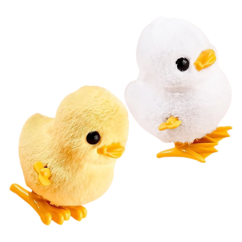 HAMPPLIES 2Pcs Cartoon Animal Shaped Toy Chicken Shape Plush Winding Up ...