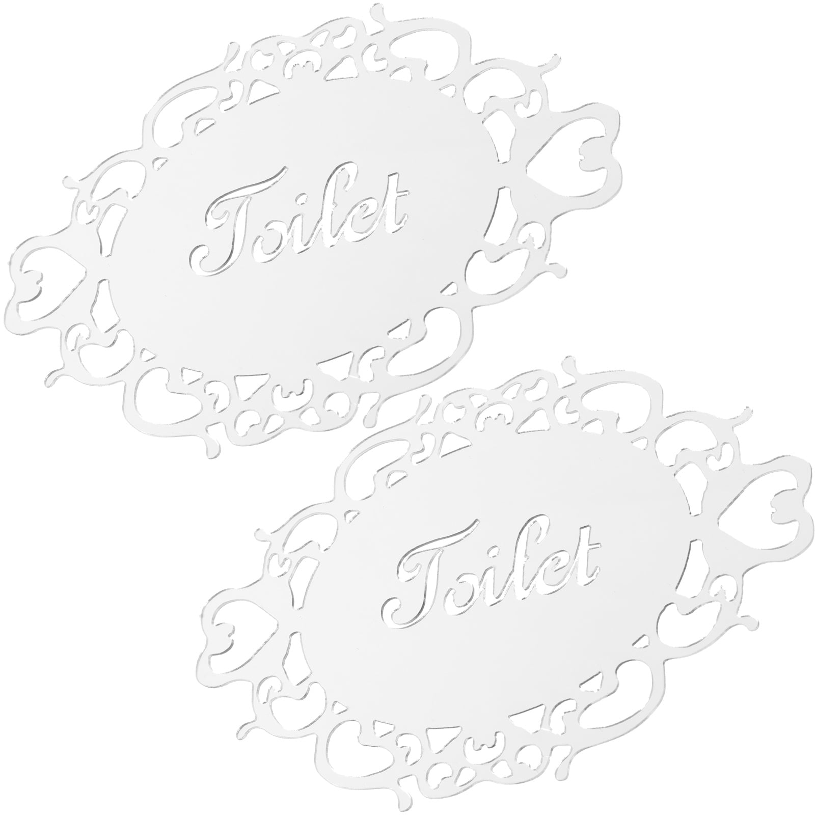 HAMPPLIES 2Pcs Clearly Visible Toilet Signs for Door Self-Adhesive ...