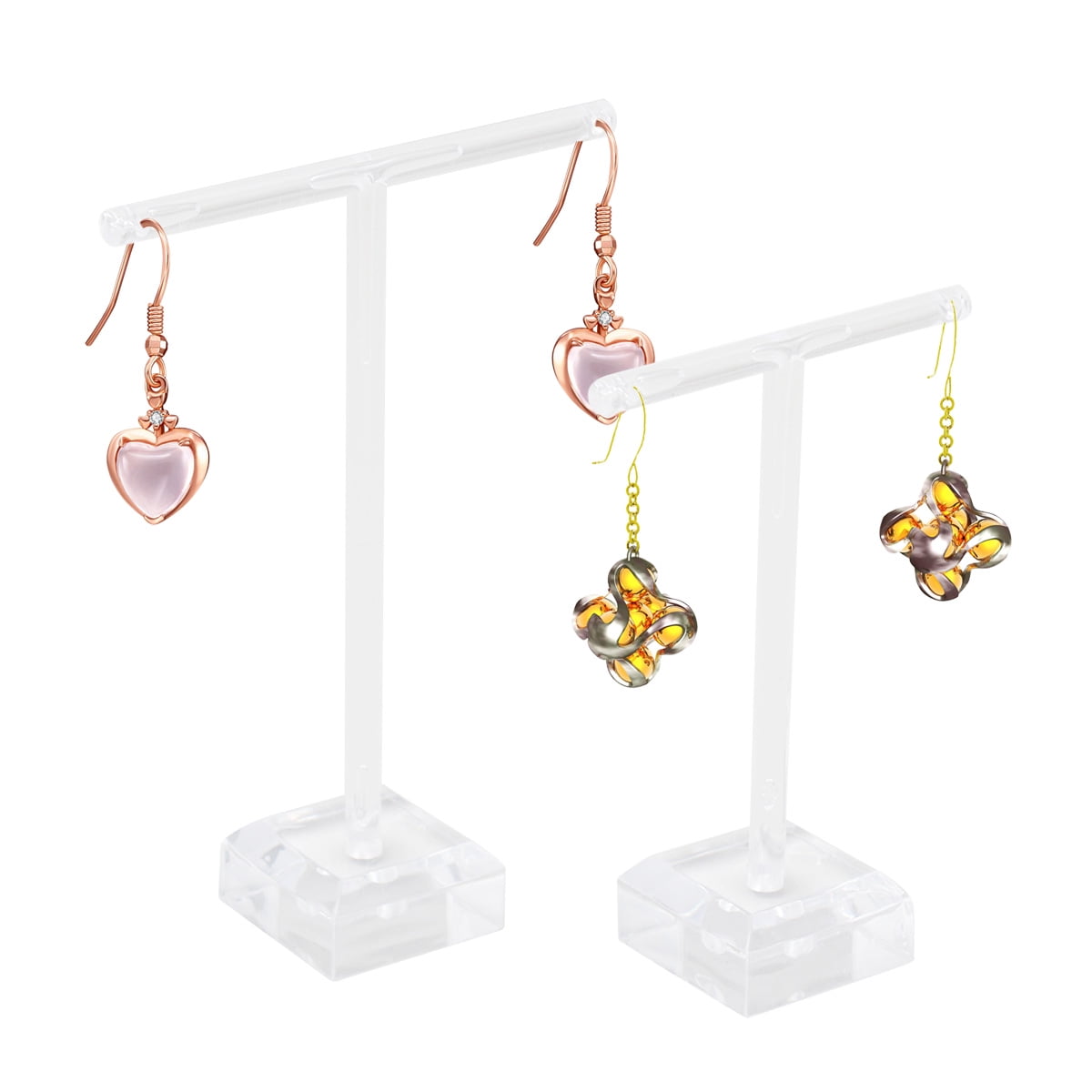 HAMPPLIES 2Pcs Earring Display Stands T-Shape Design Acrylic Occasion ...