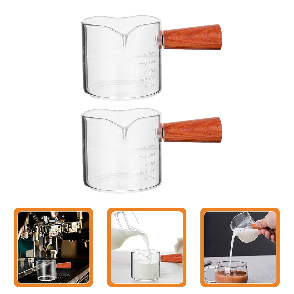 HAMPPLIES 2Pcs Mini Glass Measuring Cup for Heat Insulation and Coffee ...