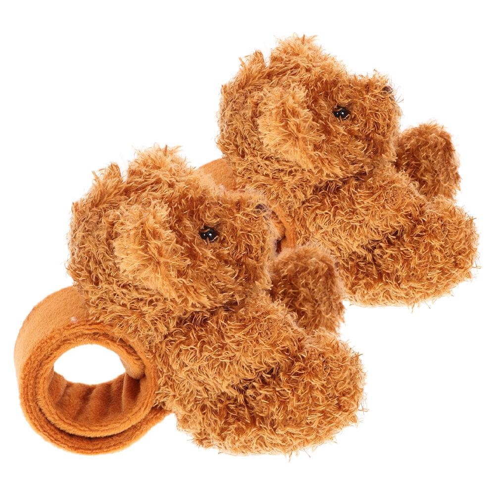 HAMPPLIES 2Pcs Plush Stuffed Animal Slap Bracelet Bear Shape Wrist ...