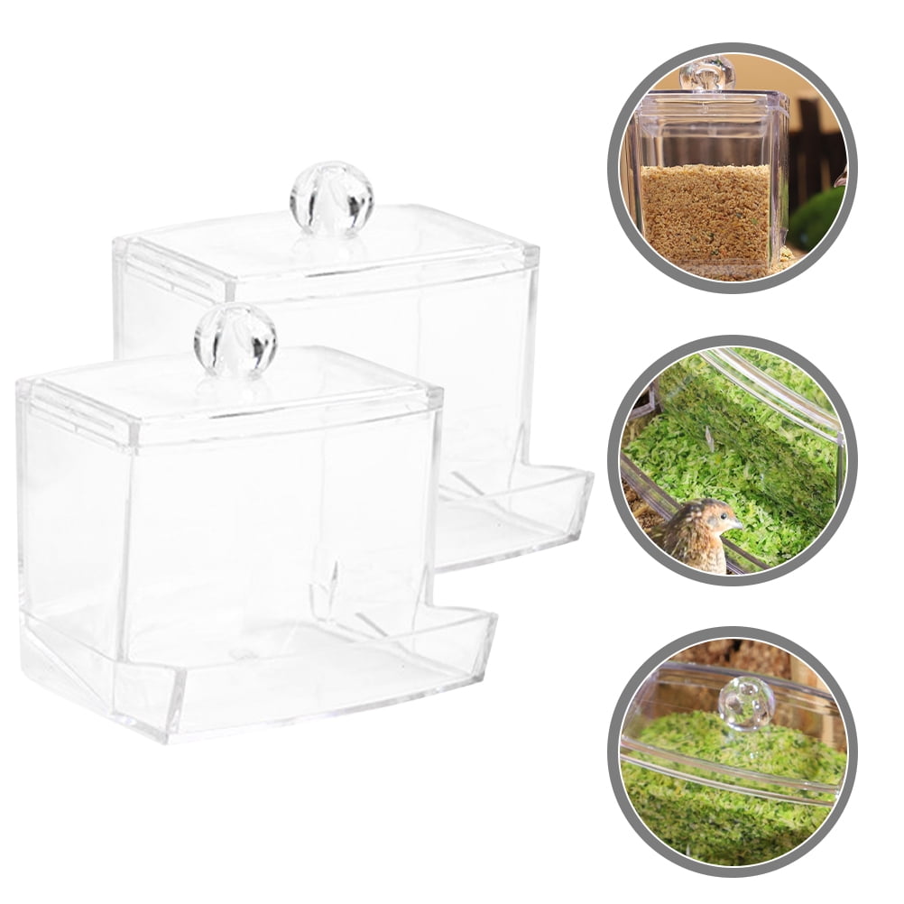 HAMPPLIES 2Pcs Transparent Bird Feeder for Poultry Feeding Equipment ...