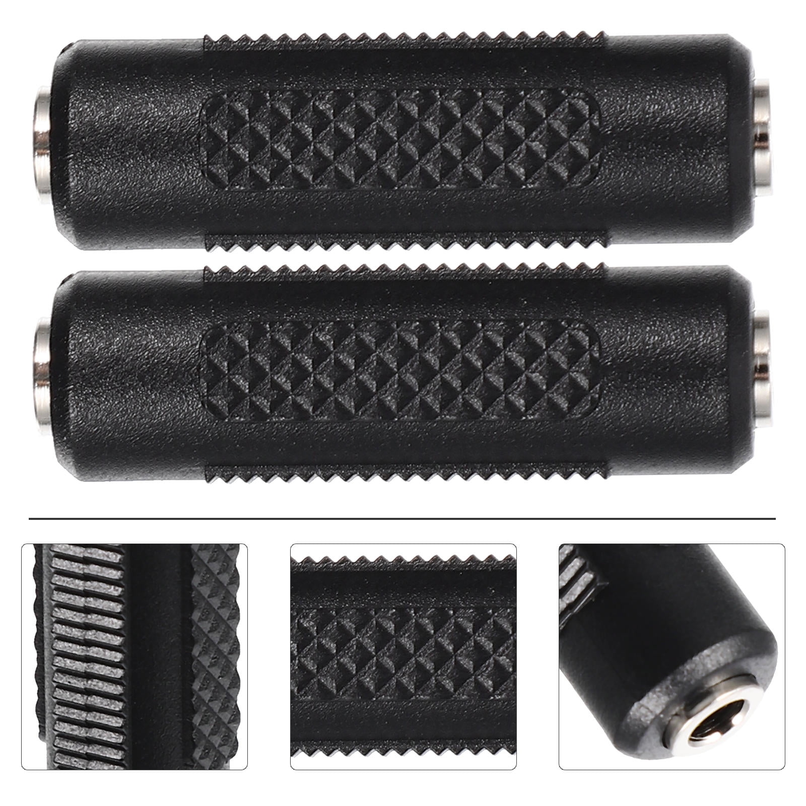 HAMPPLIES 2Set Black Microphone Audio Cable Connector for Headphone and ...