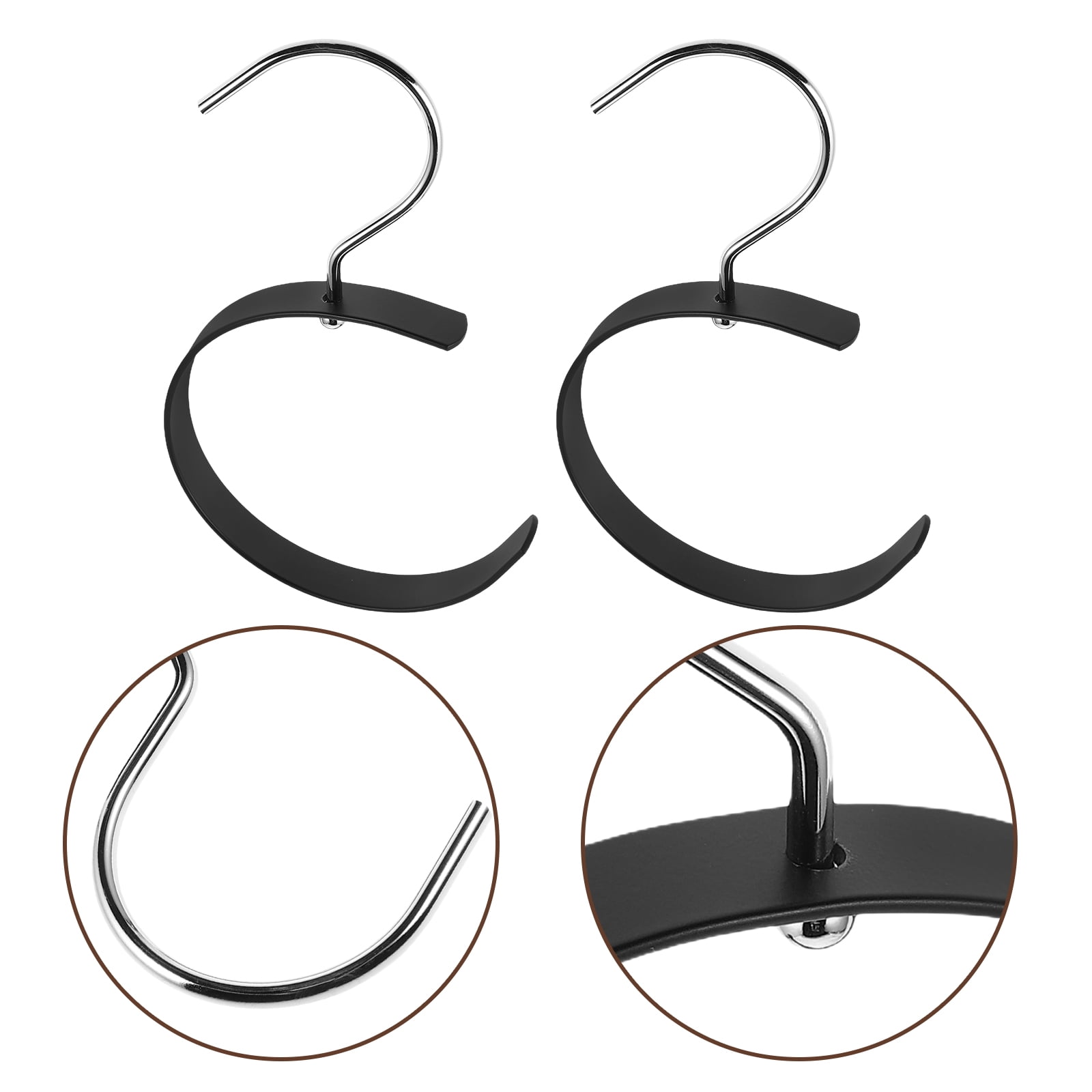 HAMPPLIES 2Set Scarf Hangers Black Stainless Steel Rotatable Scarf Ring ...