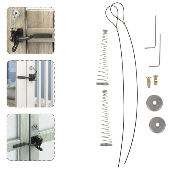 HAMPPLIES 2Sets Spring Gate Latch with Black Power Coated for Outdoor ...