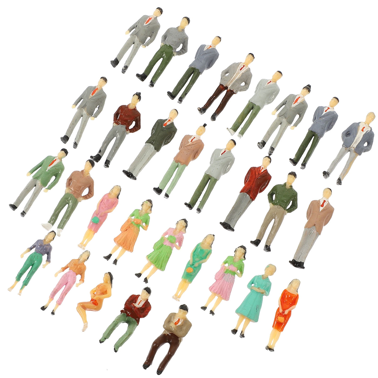 HAMPPLIES 30Pcs Miniature People Figurine Assorted Color Human Figure ...