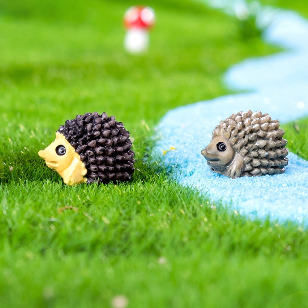 HAMPPLIES Small Animal Figurines Mini Hedgehog Figurines Yellow 30Pcs 1 ...