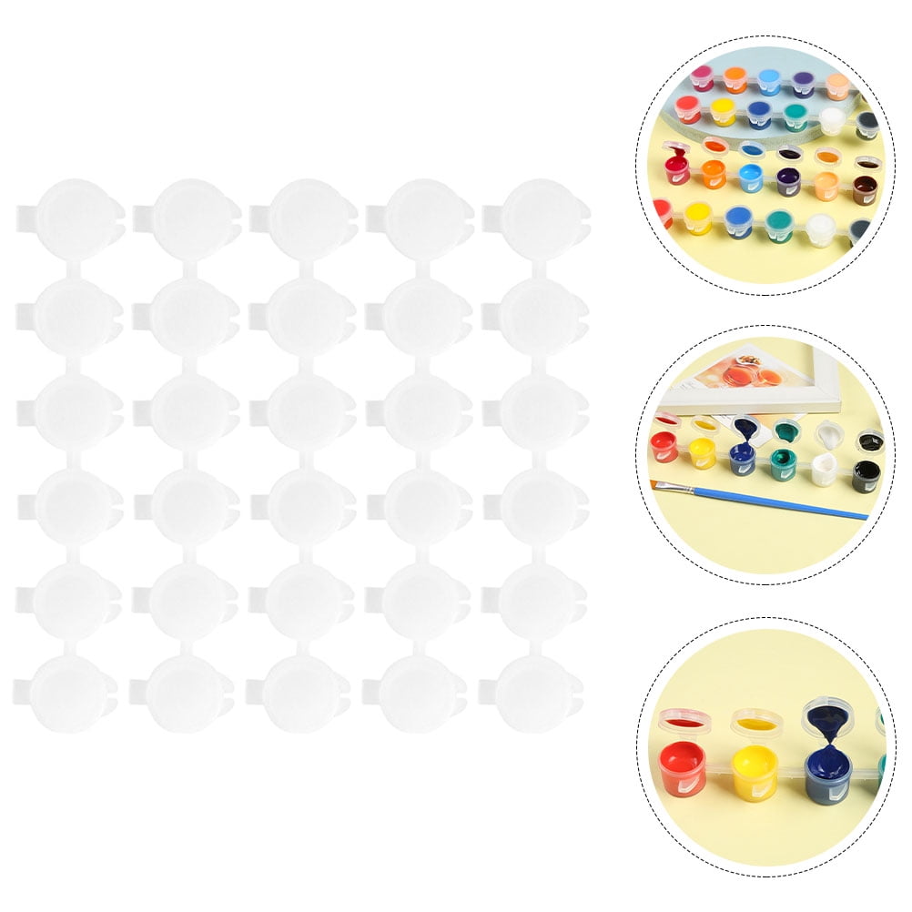 HAMPPLIES 30Pcs Paint Pot Strips For Painting Pigments Transparent ...