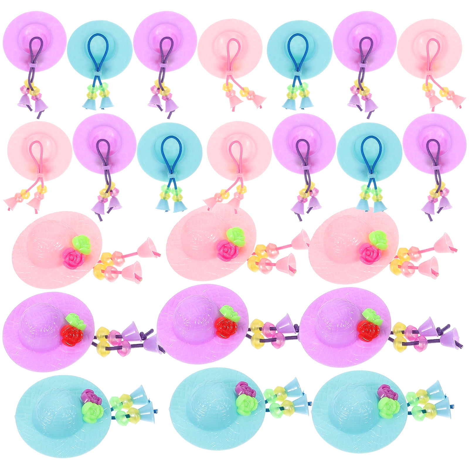 HAMPPLIES 30Pcs Tiny Hats Mini Plastic Sombrero for Mini House Layout ...