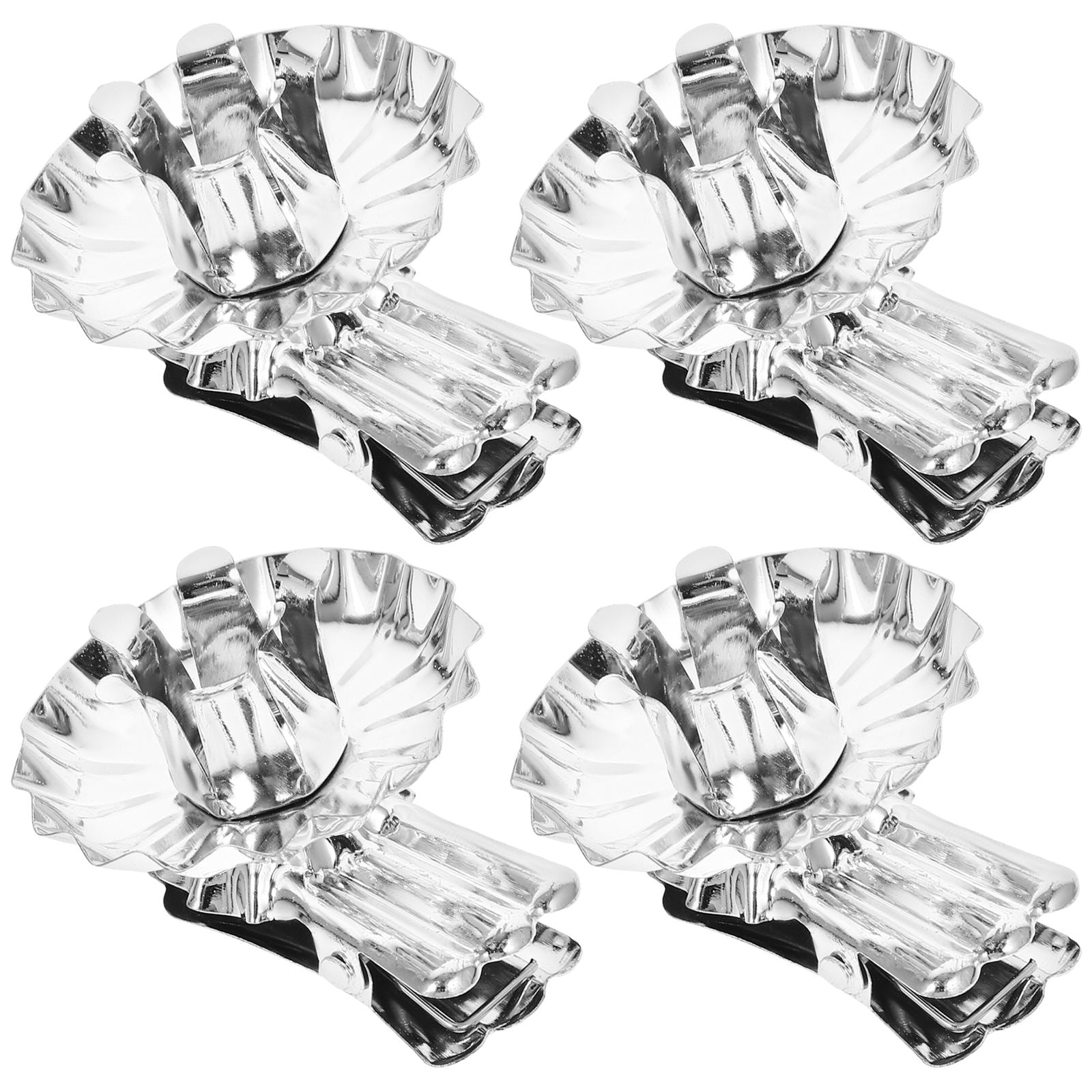 HAMPPLIES 36Pcs Flower Shaped Silver Candle Clips Iron for New Year and ...
