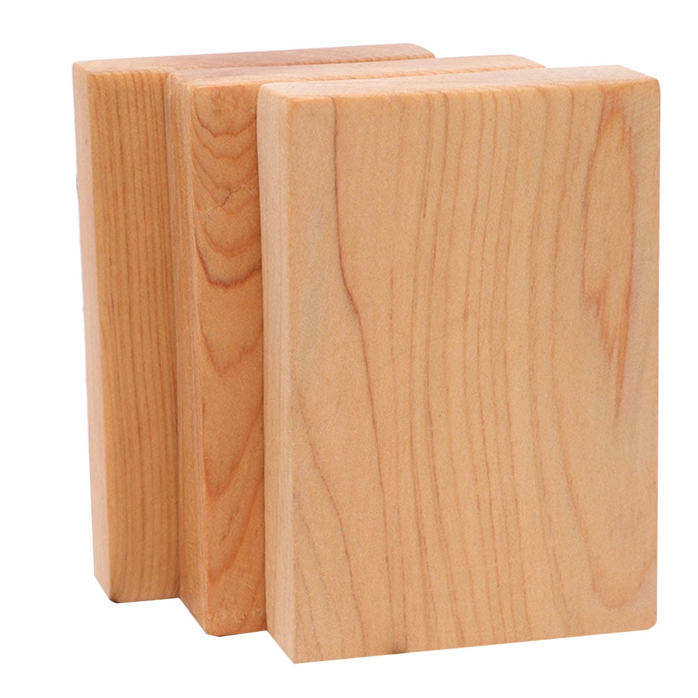 HAMPPLIES Wood Blocks Natural Wood 3Pcs 2.4x1.6x0.5In - Walmart.com
