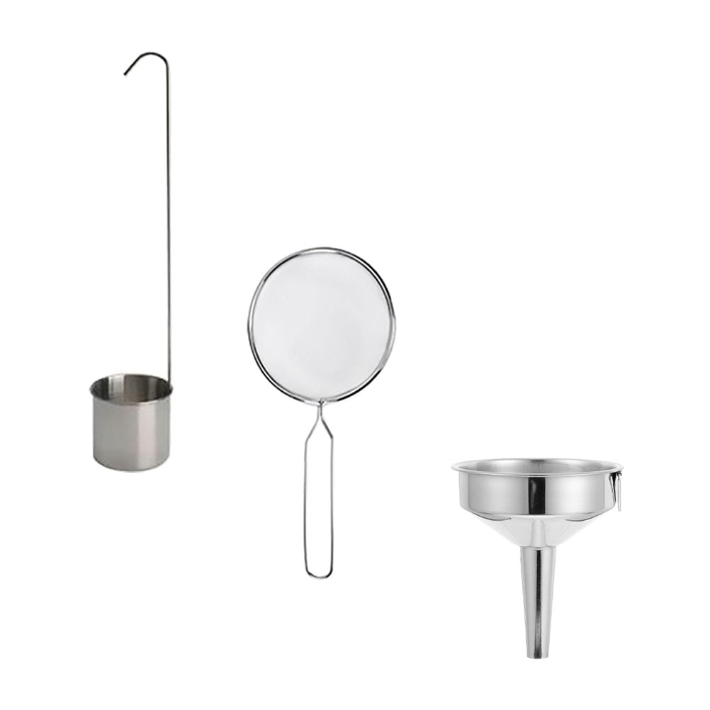 HAMPPLIES 3Pcs Metal Funnel Set for Kitchen Use in 4x3x3in Size with ...