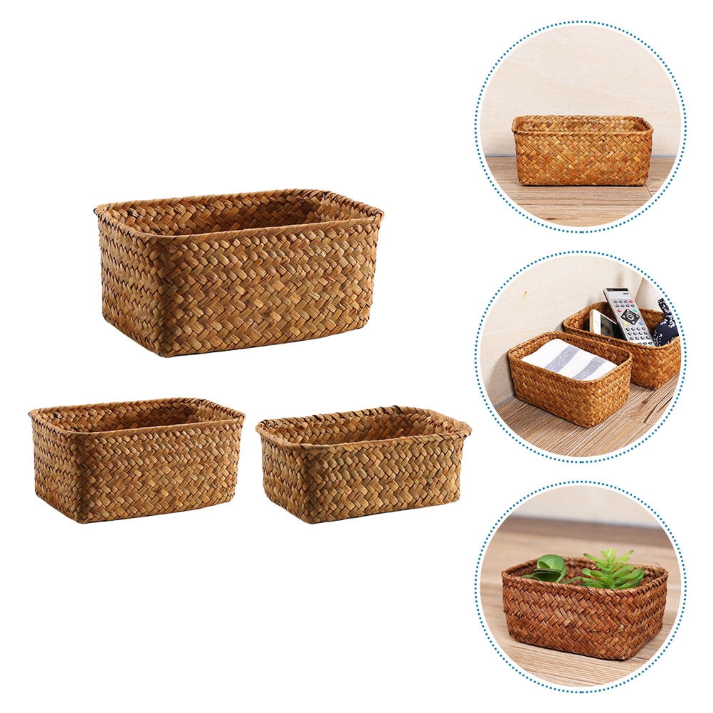 HAMPPLIES 3Pcs Rectangular Straw Braid Storage Holder for Everyday Use ...