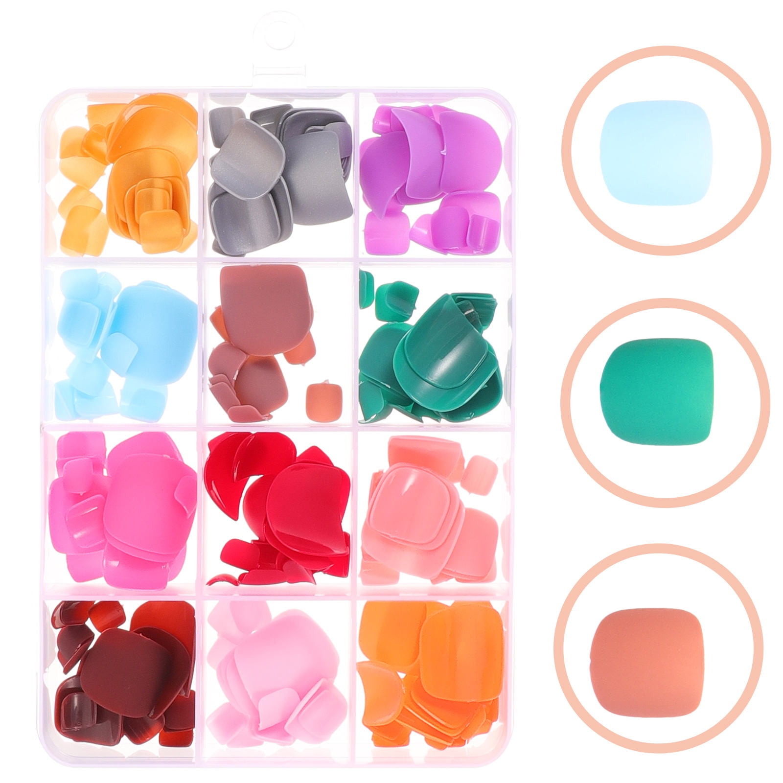 HAMPPLIES 4 Set Press On Nails Toes Frosted Fake Toe Nails for Wedding ...