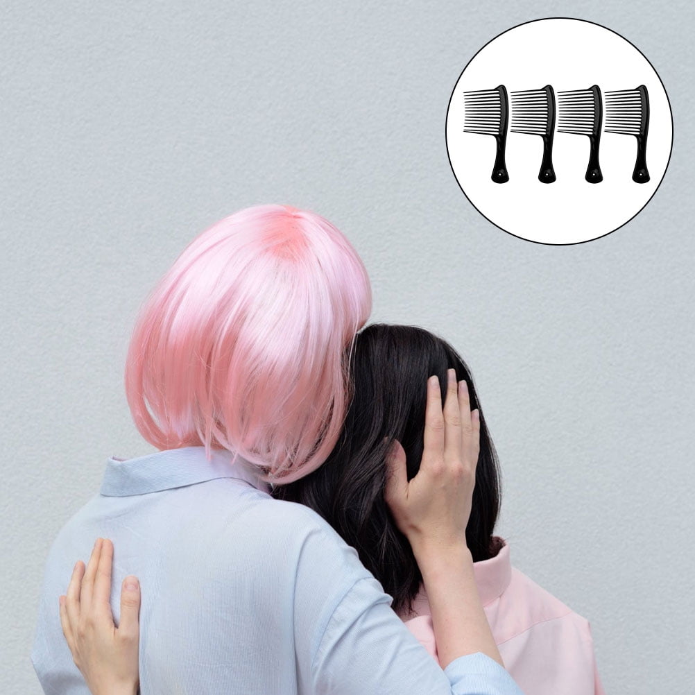 HAMPPLIES 4Pcs Black Wide Teeth Comb for Men and Women Hair Styling ...