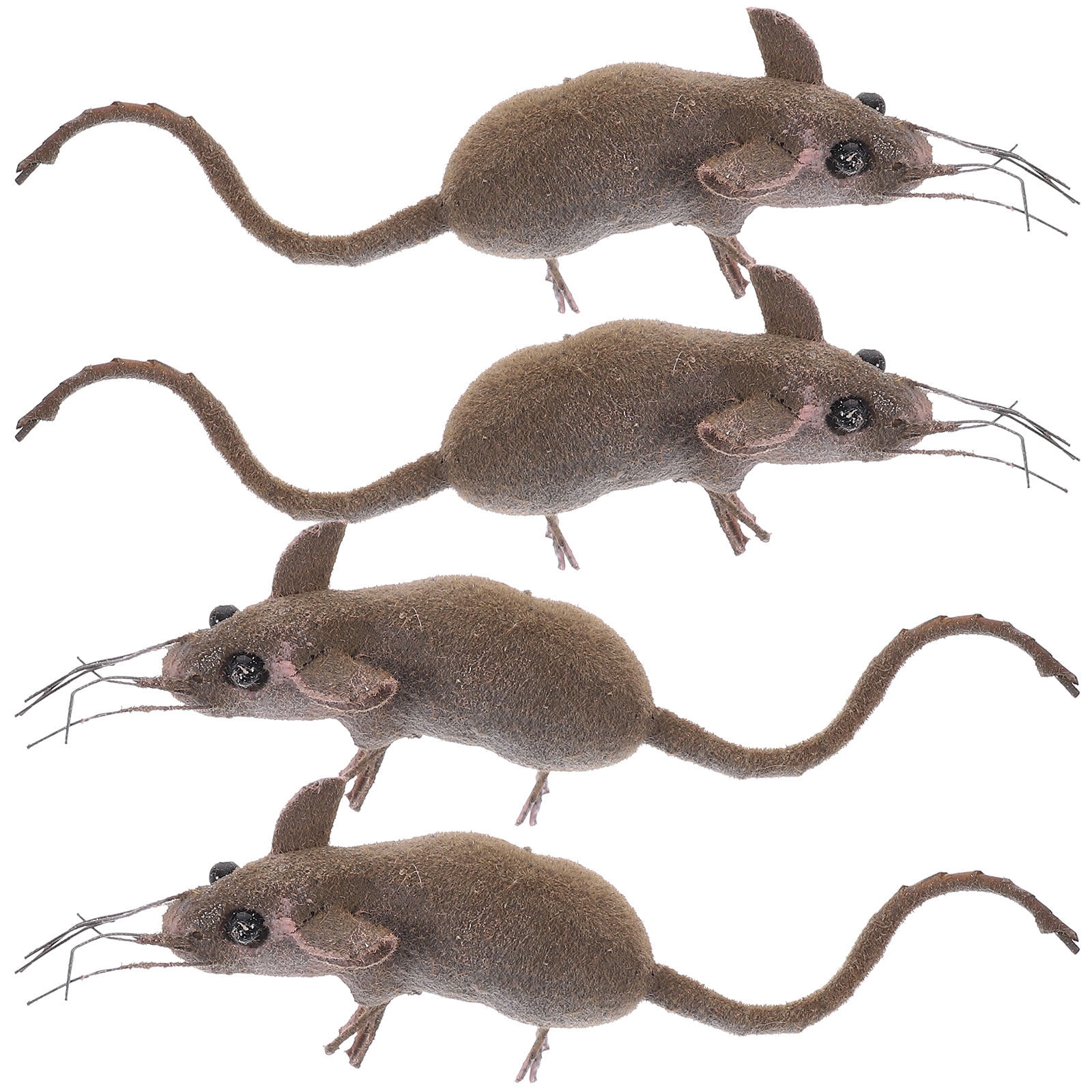 HAMPPLIES 4Pcs Craft Mice Figurines Micro Landscape Artificial Mice ...