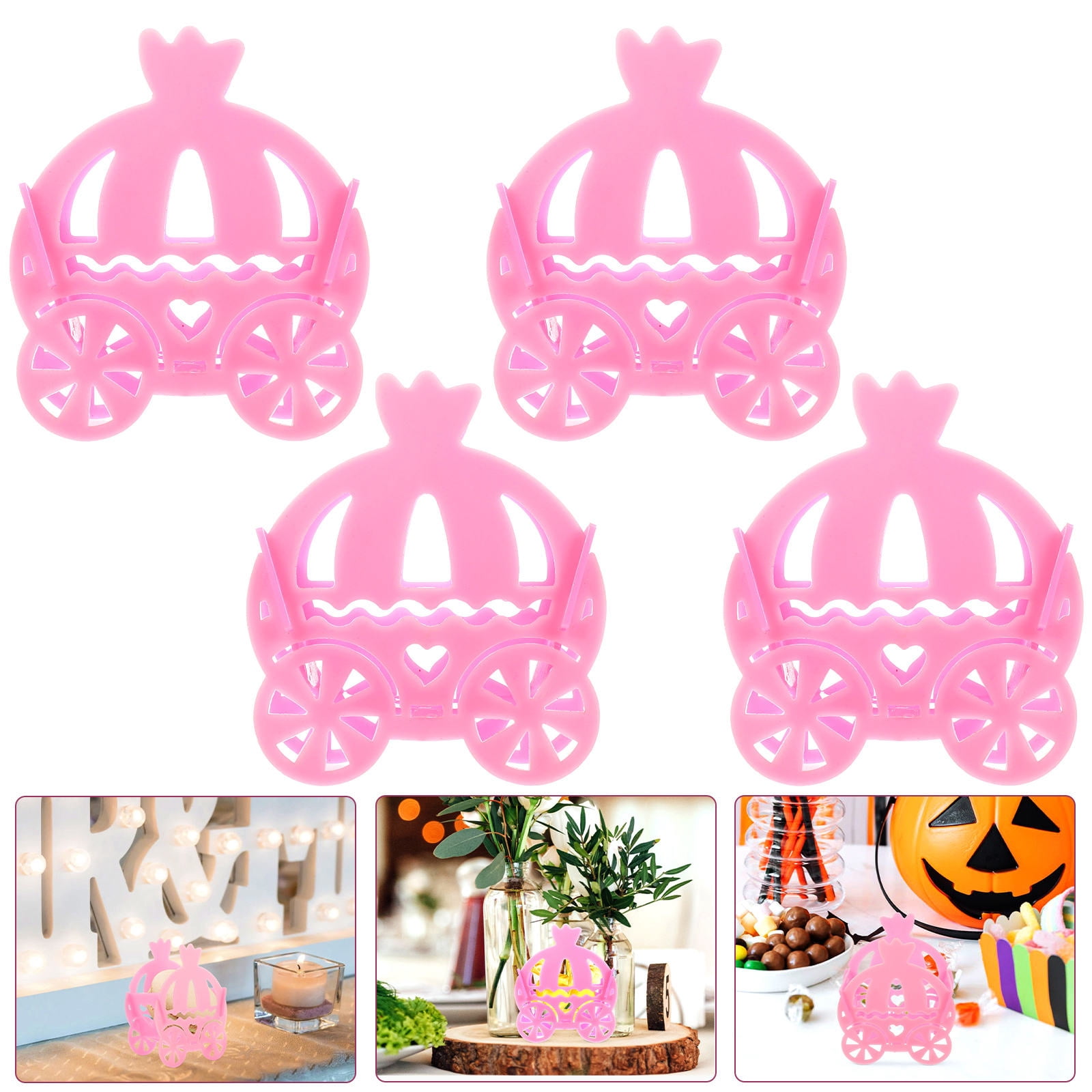 HAMPPLIES 4Pcs Pink Carriage Candy Box For Candy Pack Box And Diy ...