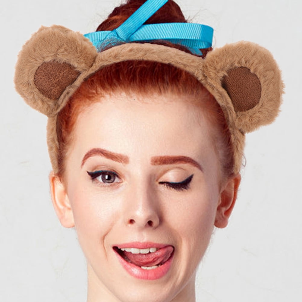 HAMPPLIES Bear Ears Headbands Brown Fluffy 4Pcs 8.7X6.3X0.4In - Walmart.com