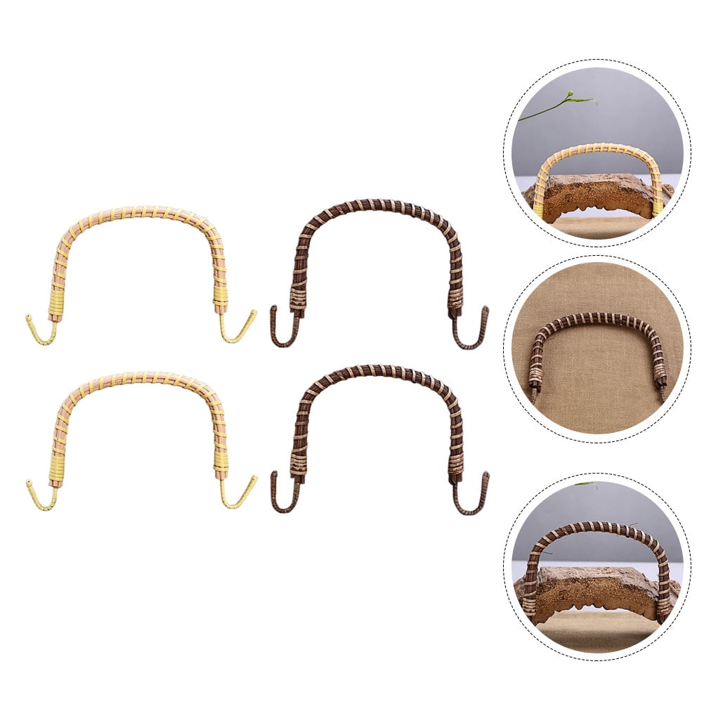 HAMPPLIES 4Pcs Tea Kettle Handle Replacement Rattan Style Curved ...