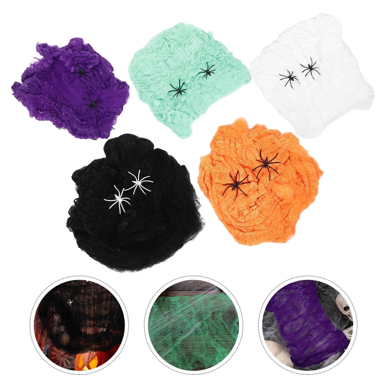 HAMPPLIES 5 Sets Cobwebs for Use Scary Decoration Party Props - Walmart.com