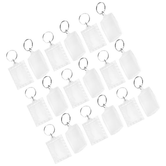 HAMPPLIES 50Pcs Blank Keychains Acrylic Transparent for Craft ...