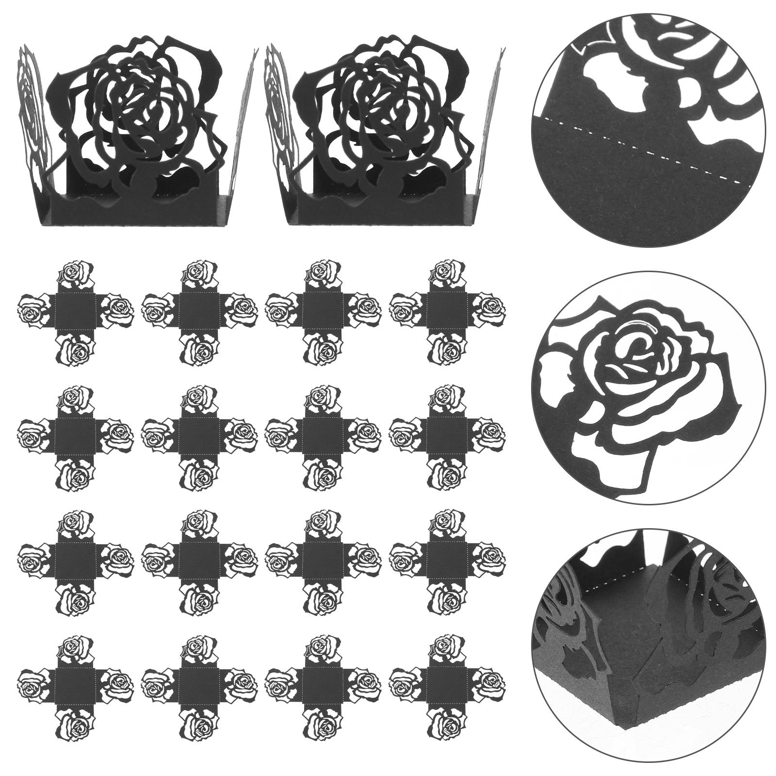 HAMPPLIES 50Pcs Chocolate Cases with Hollow Lace Pattern for Elegant ...