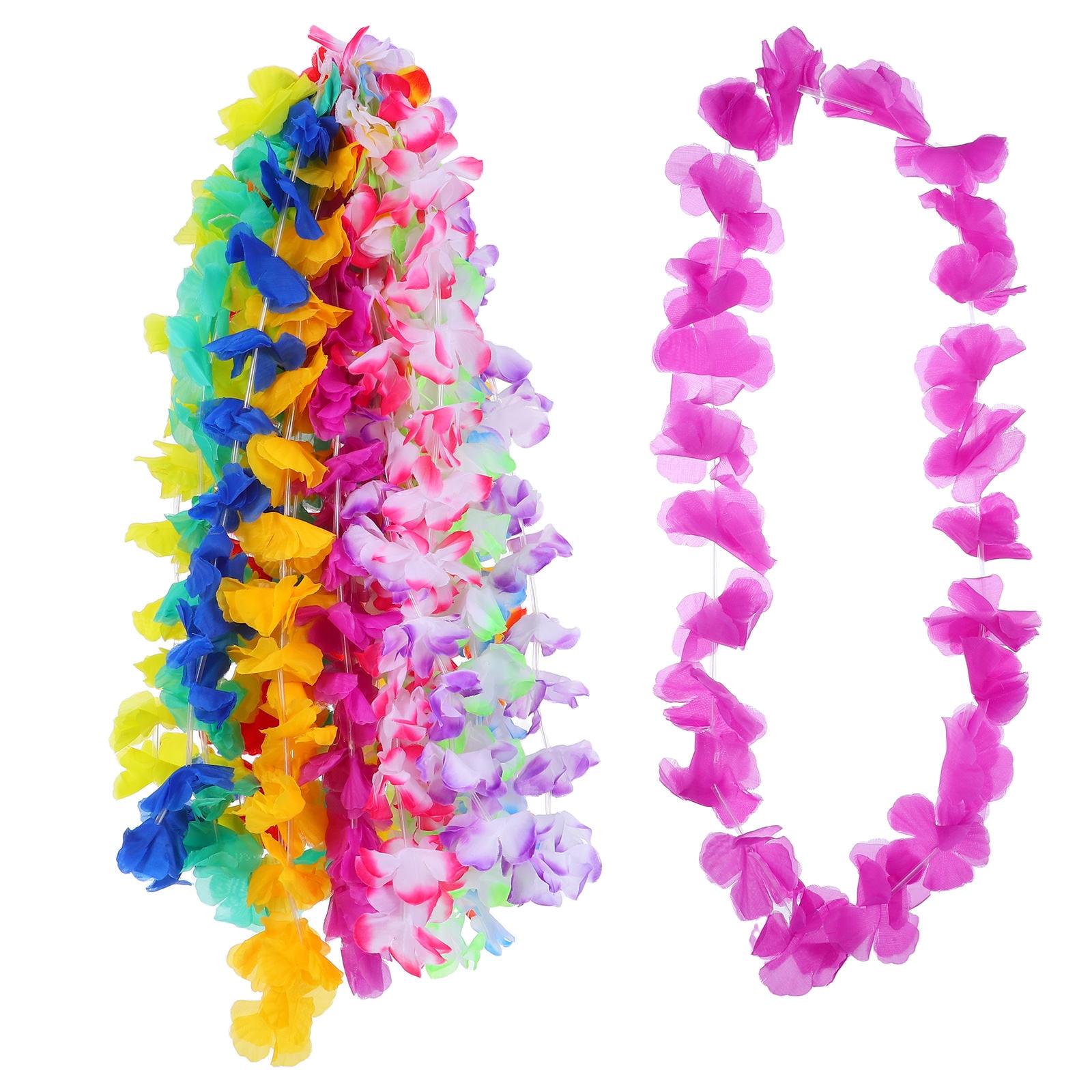 HAMPPLIES 50Pcs Fabric Hawaiian Leis Necklace Assorted Color 100Cm 39 ...